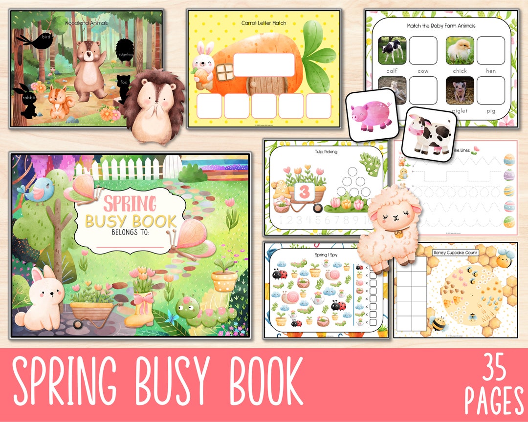 Spring Busy Book Printable, Homeschool Busy Book for Kids, Seasons ...