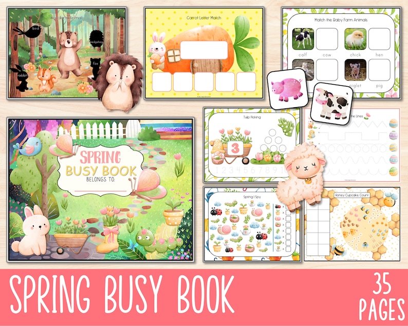 Spring Busy Book Printable, Homeschool Busy Book for Kids, Seasons ...