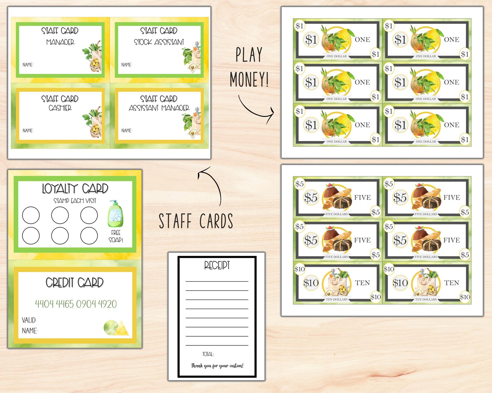 Grocery Shop Dramatic Play, Pretend Play Printable, Groceries Pretend ...