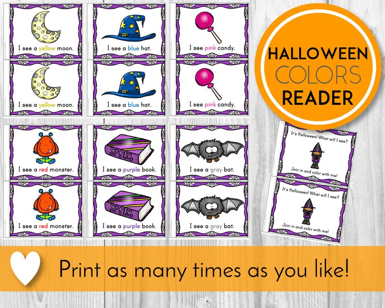Halloween Emergent Reader, Colours Book, Colors Book, Learning Colors ...