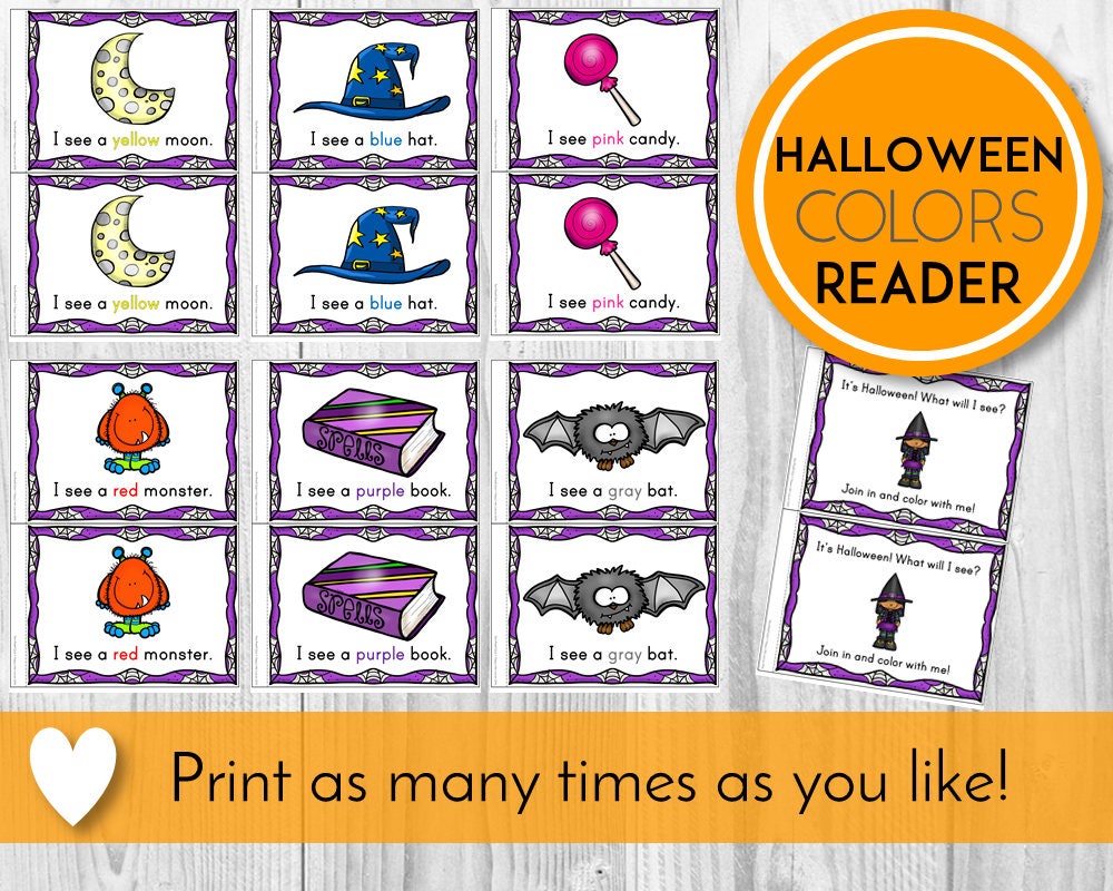 Halloween Emergent Reader, Colours Book, Colors Book, Learning Colors ...