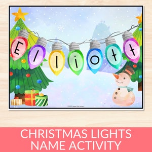 Christmas Lights Name Activity, Holiday Lights Name Craft, Toddler Name ...