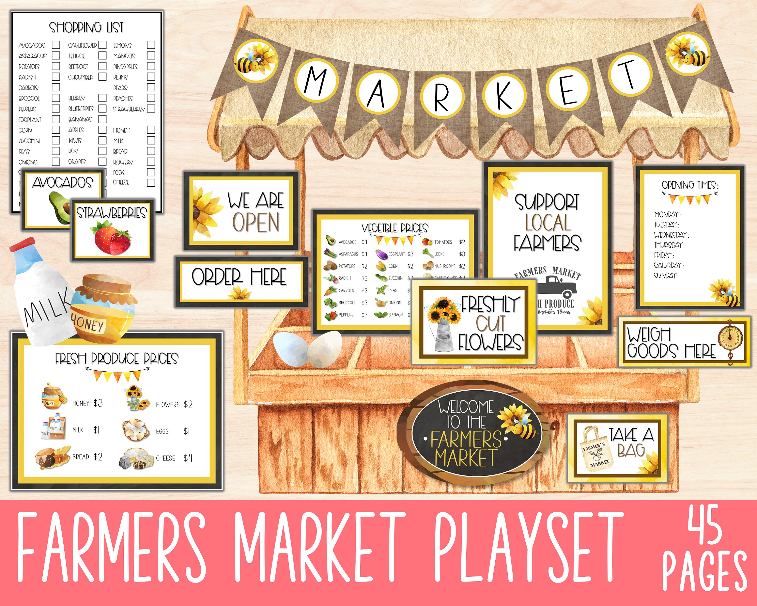 Farmer's Market Dramatic Play Pretend Play Printable - Etsy