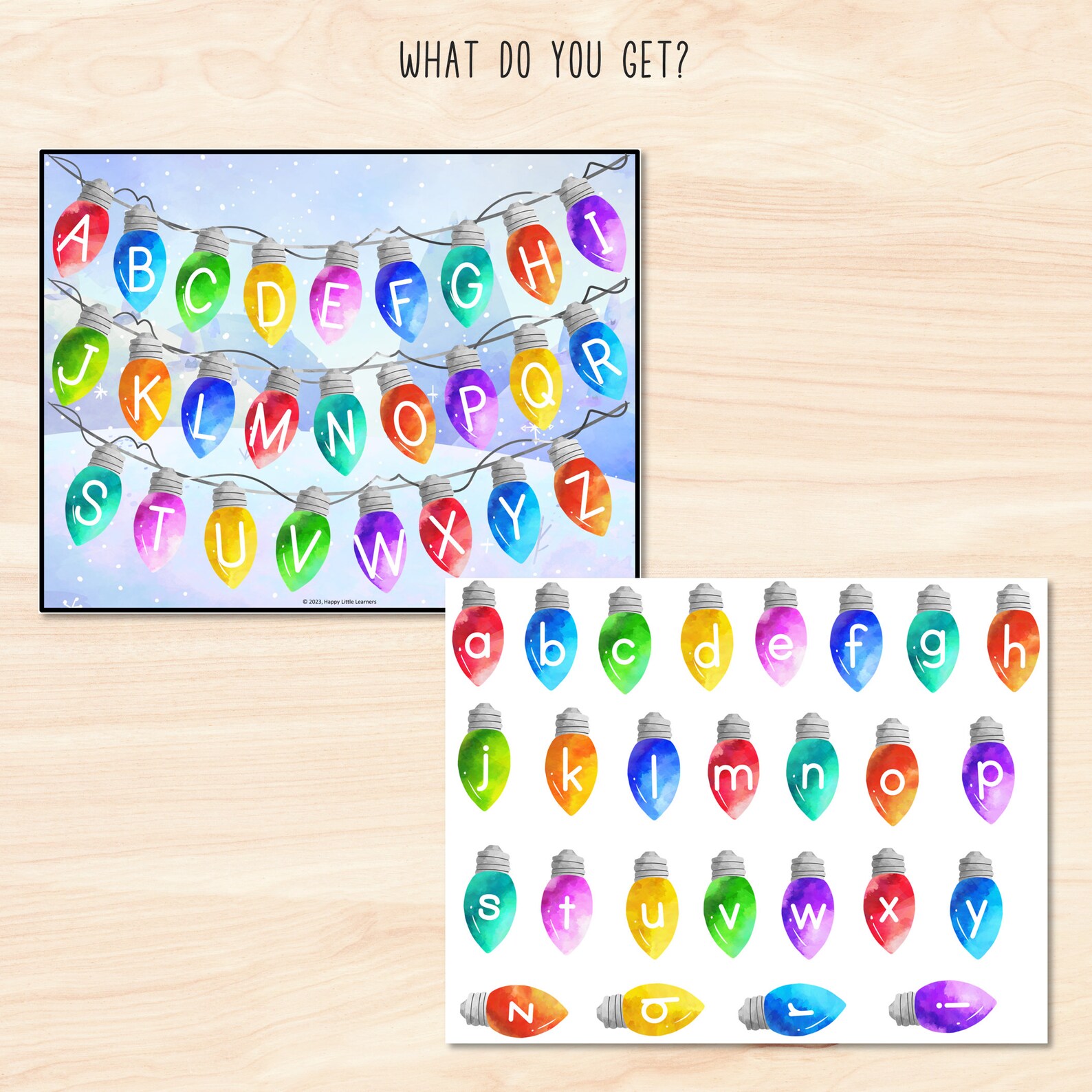 Christmas Lights Alphabet Matching Activity, Holiday Lights ABC ...