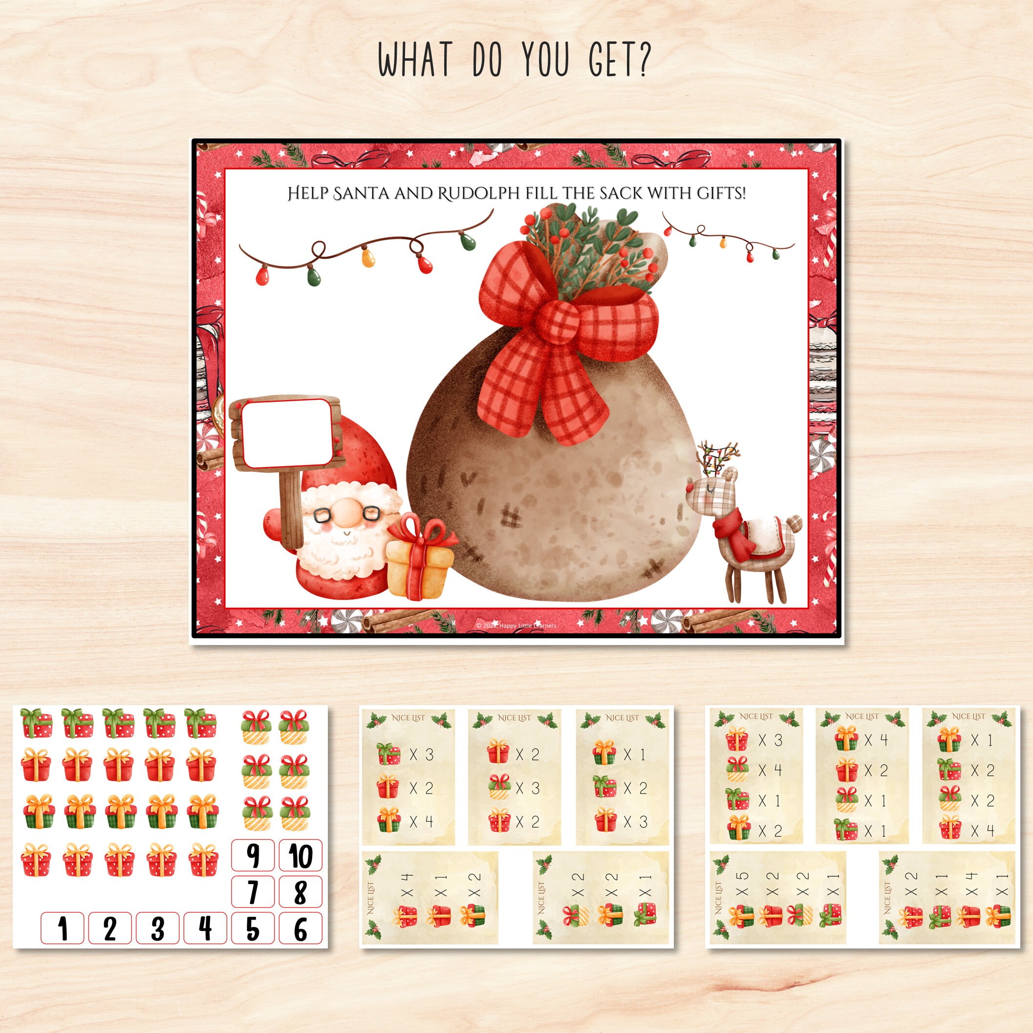 Christmas Santa Sack Gift Counting, Xmas Math Fun, Toddler Christmas ...