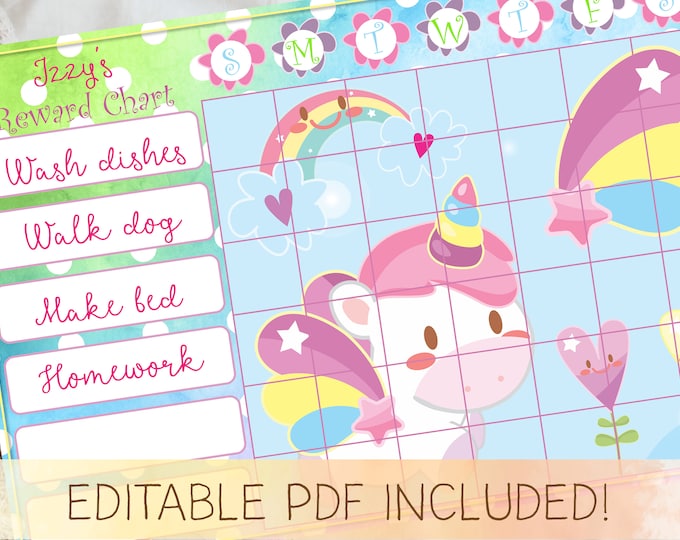 Fairy Chore Chart | Toddler Reward Chart | Editable Printable Behavior ...