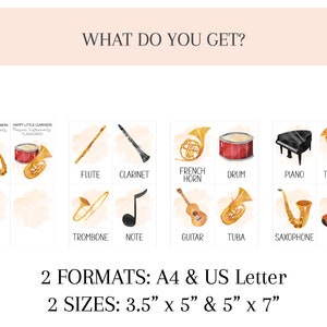 Musical Instruments Printable Flashcards Preschool - Etsy