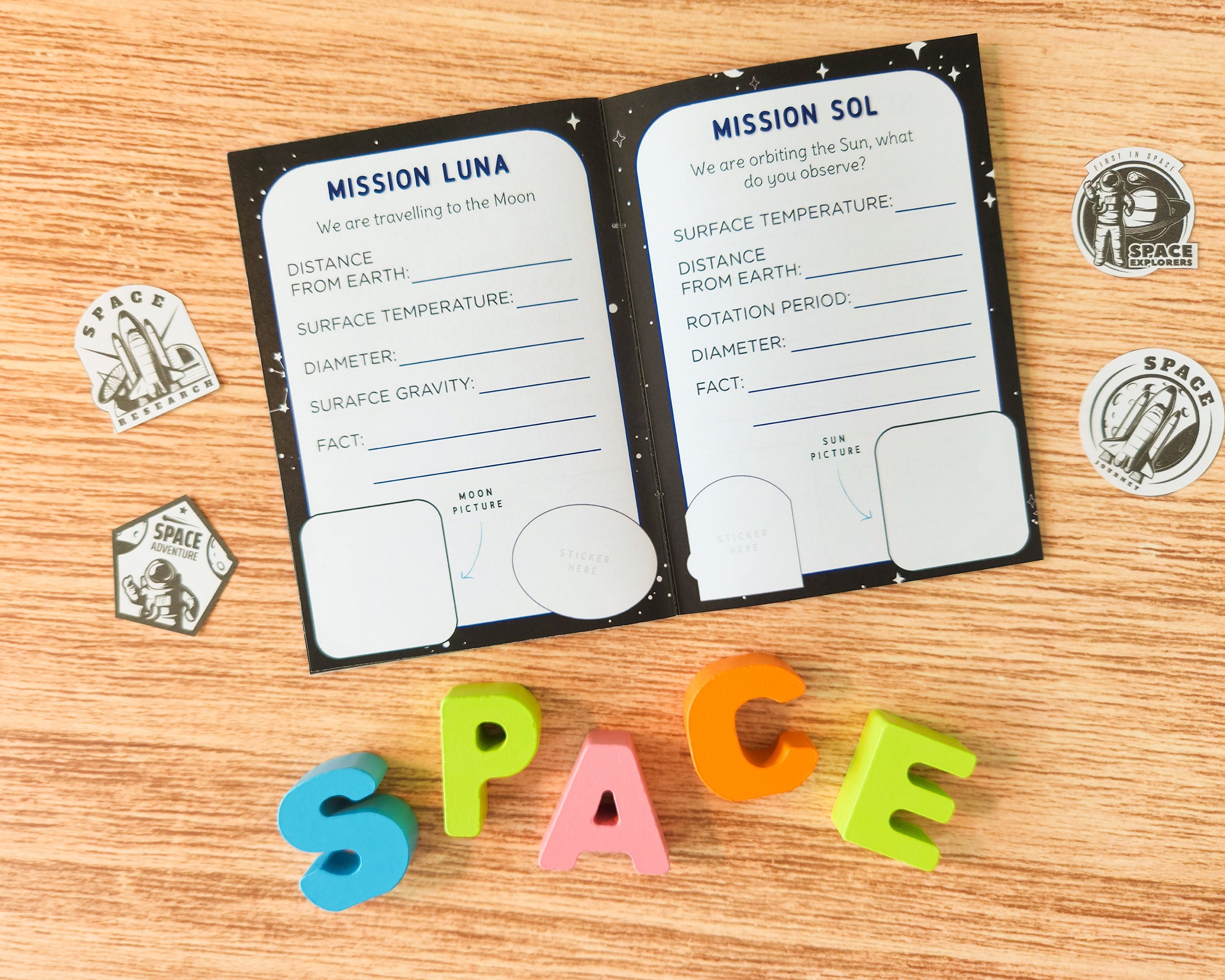 Solar System Astronaut Passport, Printable Toddler Space Planets ...