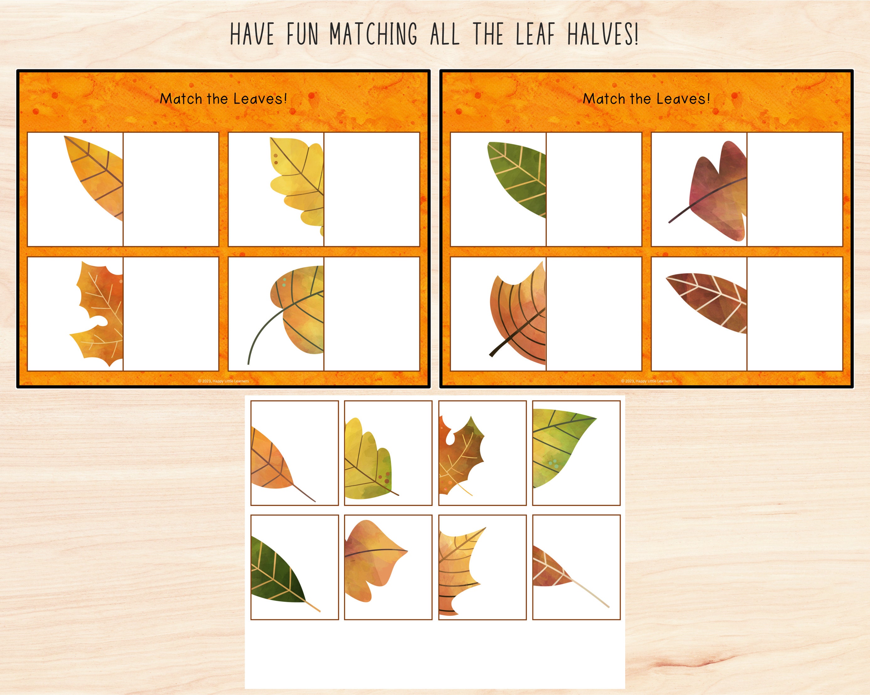 Fall Matching Leaves Activity, Autumn Leaf Matching, Toddler Learning ...