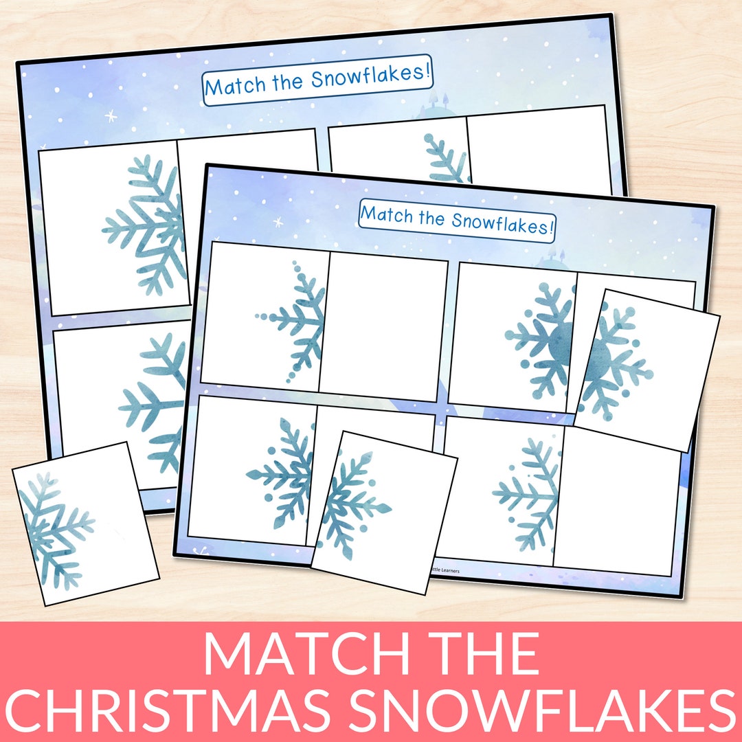 Winter Snowflake Matching Activity, Holiday Snowflake Match, Toddler ...
