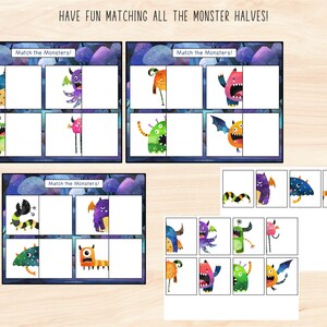 Halloween Matching Monsters Activity, Halloween Toddler Matching Game ...