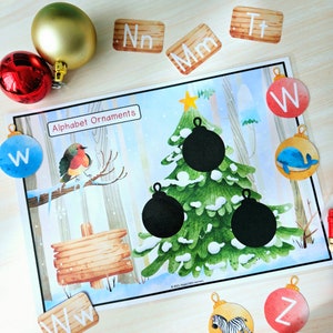 Christmas Ornament Alphabet Toddler Matching Activity, Prek Kids Fun ...
