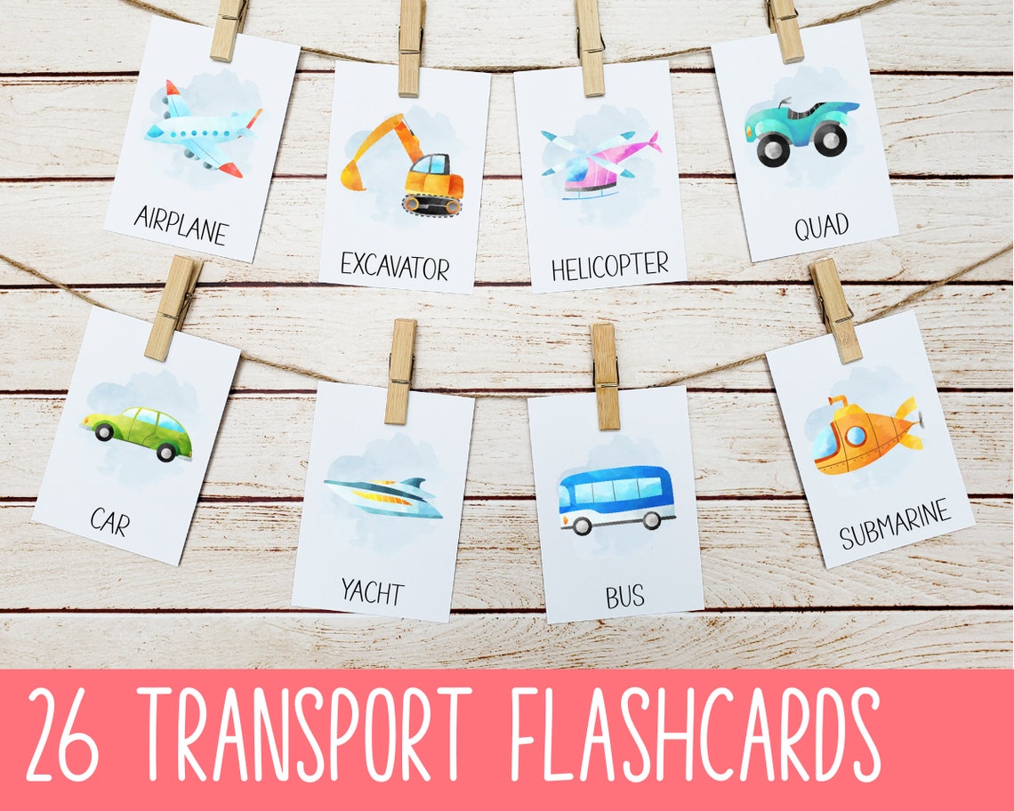 Transport Alphabet Flashcards Preschool Printables Montessori - Etsy UK