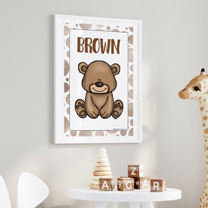 Watercolor Preschool Printable Classroom Color Posters, Kindergarten ...