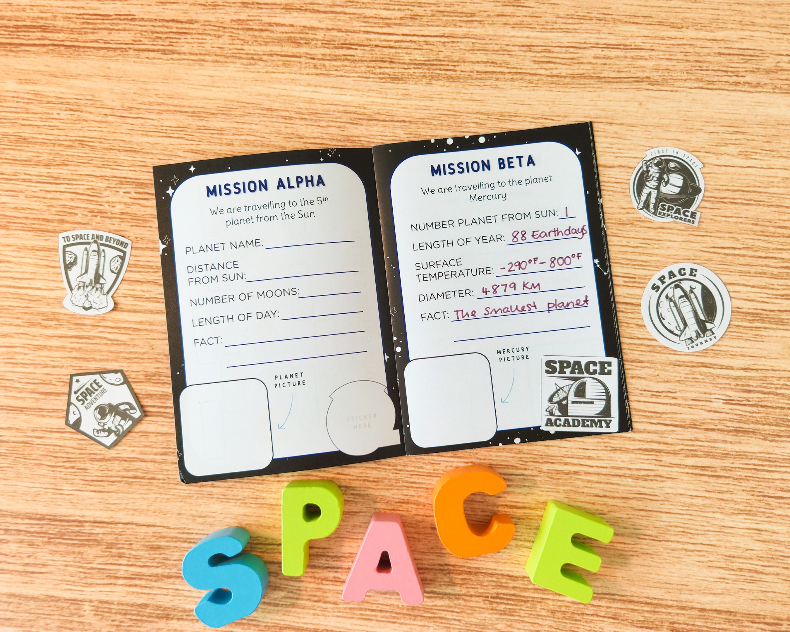 Solar System Astronaut Passport, Printable Toddler Space Planets ...