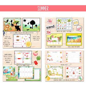 Seasons Busy Book Printables, Set of 4 Homeschool Toddler Busy Books ...