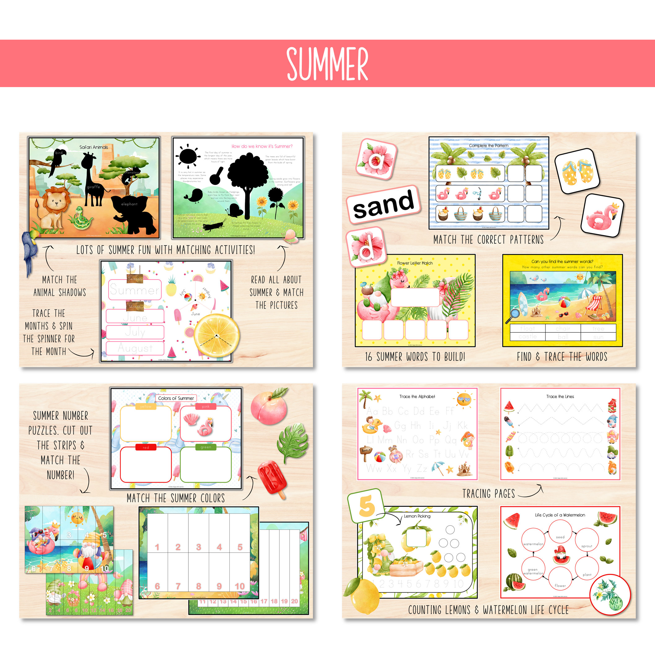 Seasons Busy Book Printables, Set of 4 Homeschool Toddler Busy Books ...
