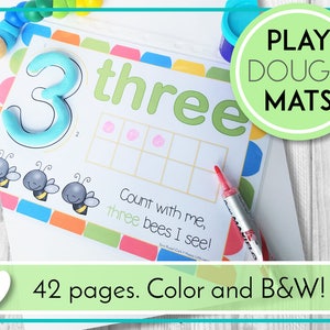 Numbers 1 - 20 Play Doh Mats, Printable Numbers Worksheets, Preschool ...