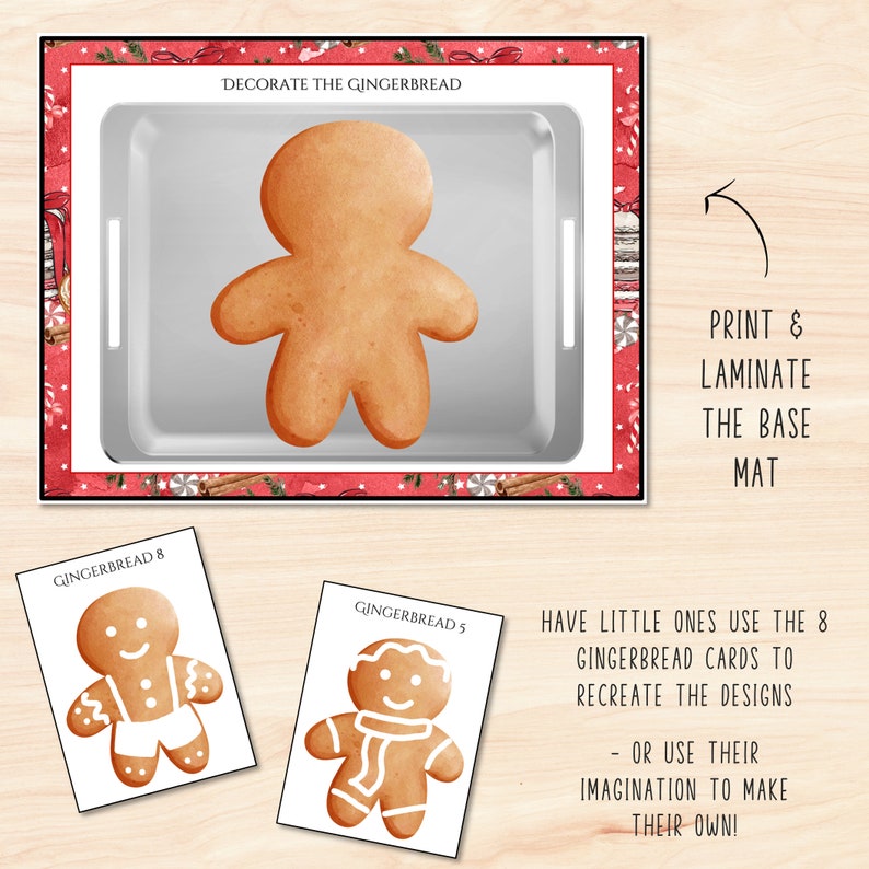 Christmas Decorate the Gingerbread Playdough Mat, Toddler Playdoh Game ...