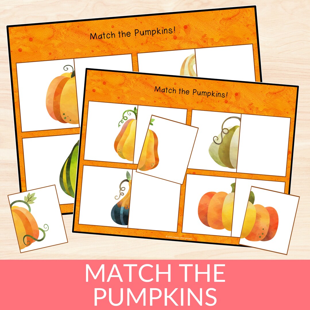 Fall Matching Pumpkins Activity, Autumn Pumpkin Matching, Toddler ...