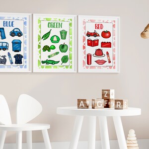 Preschool Printable Colors Posters for Classroom Wall Art, Kindergarten ...