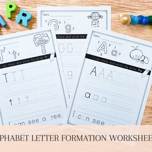 Alphabet Letter Tracing Preschool Printables Worksheet, ABC Handwriting ...