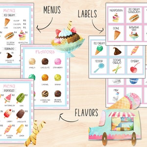 Dramatic Play Printable Ice Cream Parlor, Pretend Play Set, Imaginative ...
