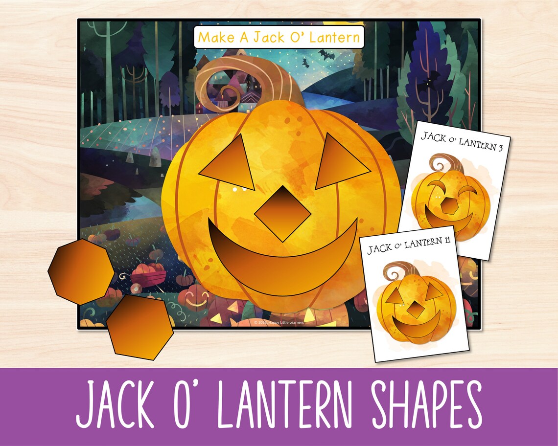 Halloween Shapes Jack O' Lantern Printable Toddler Activity, Halloween ...