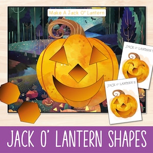 Halloween Shapes Jack O' Lantern Printable Toddler Activity, Halloween ...