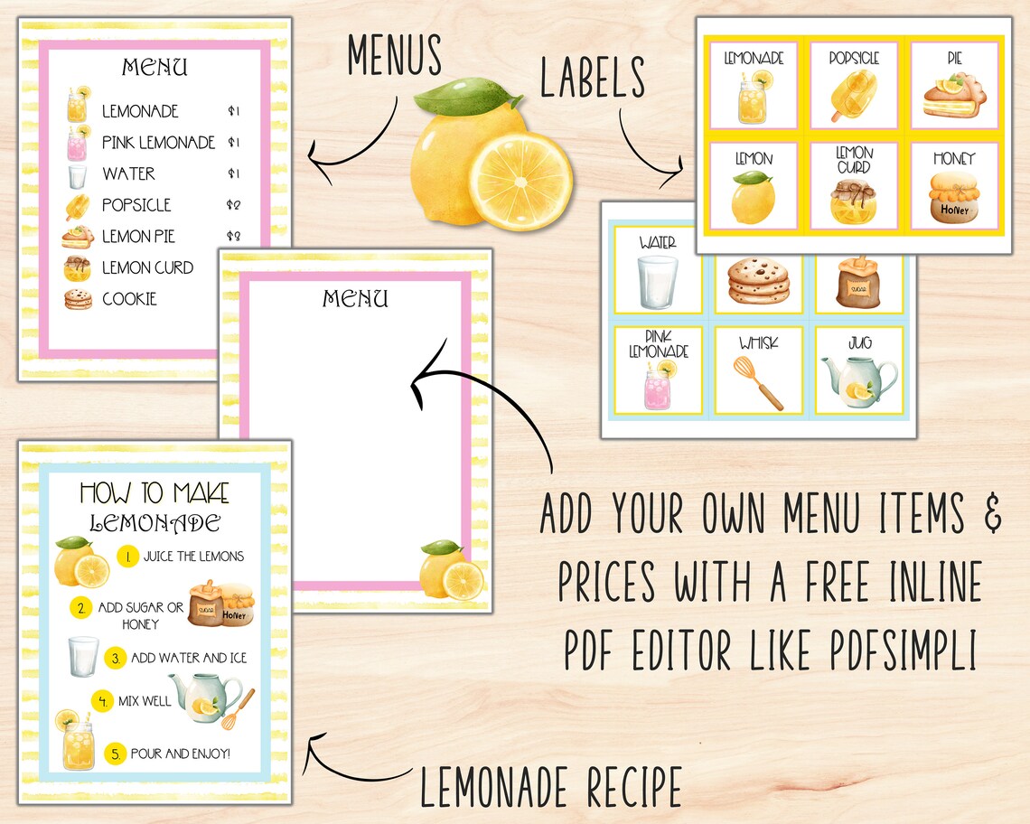Lemonade Stand Dramatic Play Printable, Summer Pretend Play ...