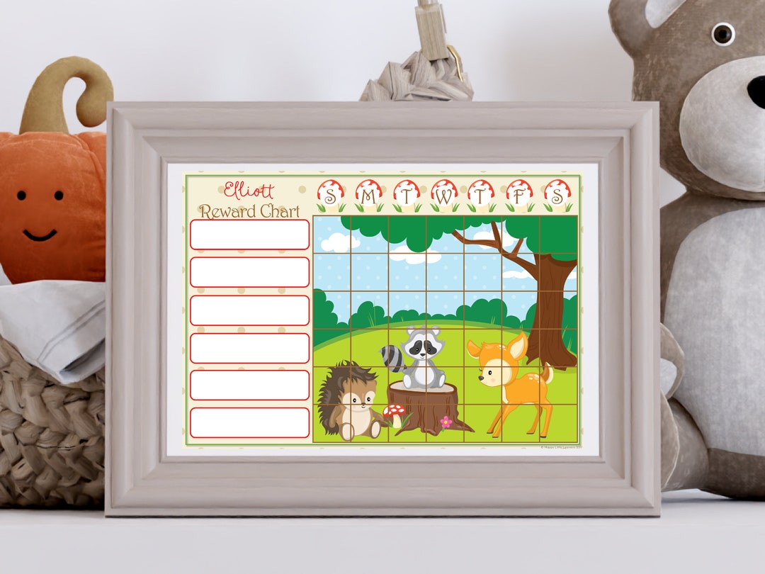 Woodland Chore Chart | Toddler Reward Chart | Kids Routine ...