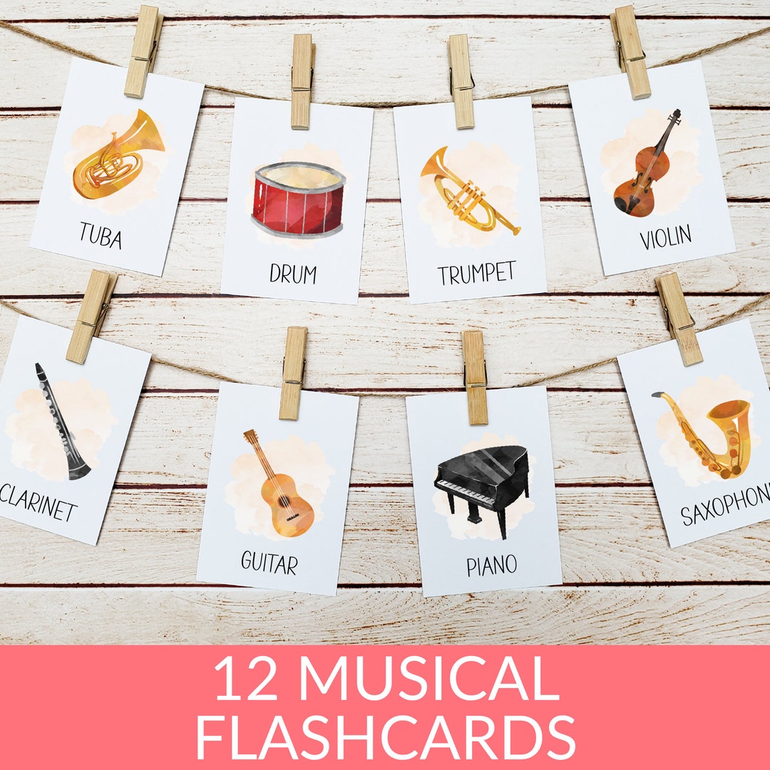 Musical Instruments Printable Flashcards, Preschool Printables ...