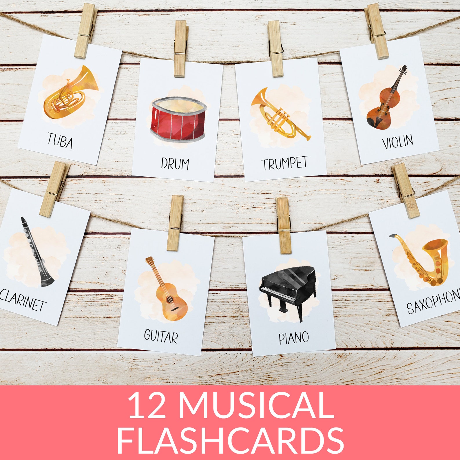 Musical Instruments Printable Flashcards, Preschool Printables ...