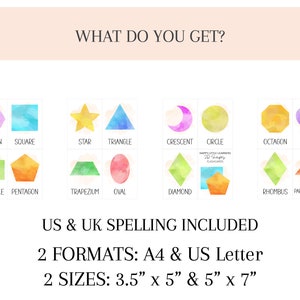 Watercolor 2D Shapes Flashcards Preschool Printables - Etsy