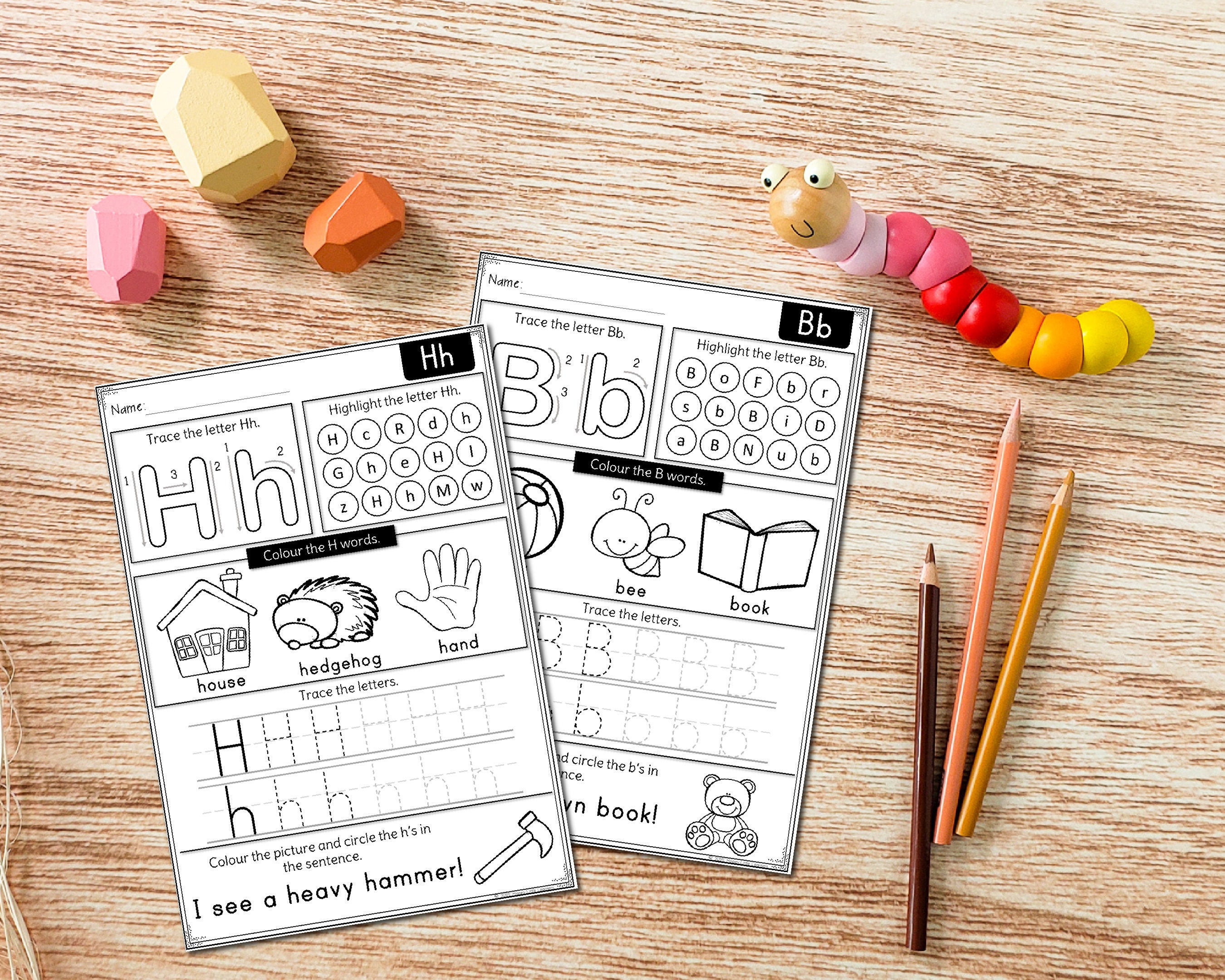 ABC Alphabet Worksheets, Color and Draw, ABC Printables, Preschool ...