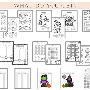 Halloween Activity Pages Printable Bundle, Holiday Preschool Prek ...