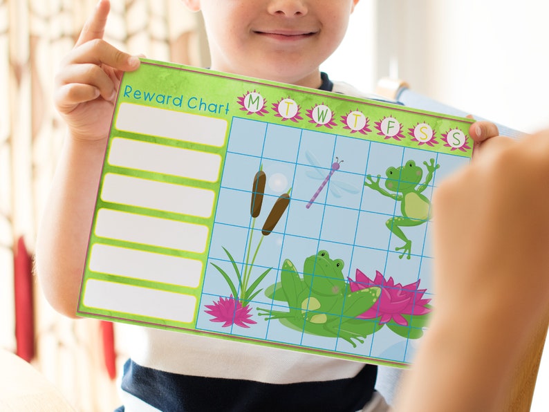 Frog Lily Chore Chart Toddler Reward Chart Kids Routine Responsibility ...