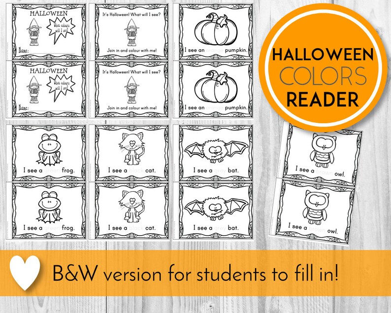 Halloween Emergent Reader, Colours Book, Colors Book, Learning Colors ...