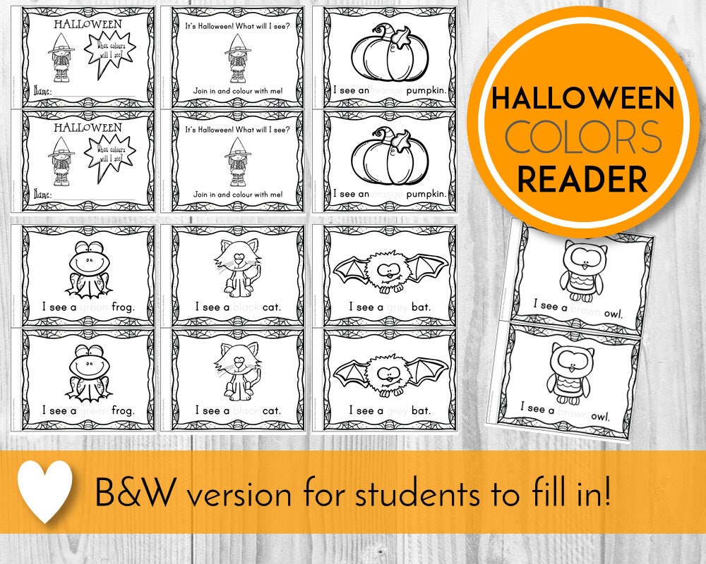 Halloween Emergent Reader, Colours Book, Colors Book, Learning Colors ...