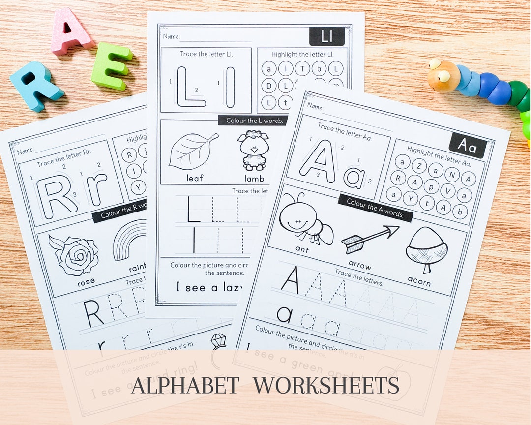 ABC Alphabet Worksheets, Color and Draw, ABC Printables, Preschool ...