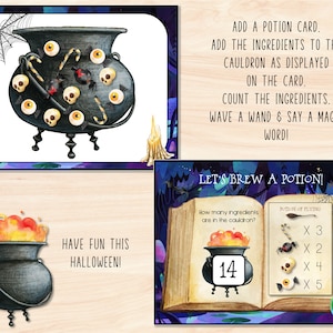 Halloween Potions Printable Toddler Activity, Halloween Spells Number ...