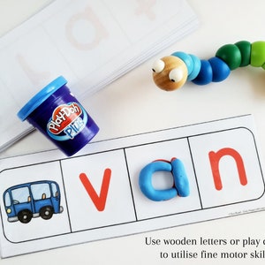 Preschool Printables Phonics Cards, Kindergarten CVC Word Cards, Three ...