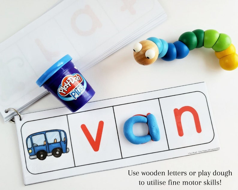 Preschool Printables Phonics Cards, Kindergarten CVC Word Cards, Three ...