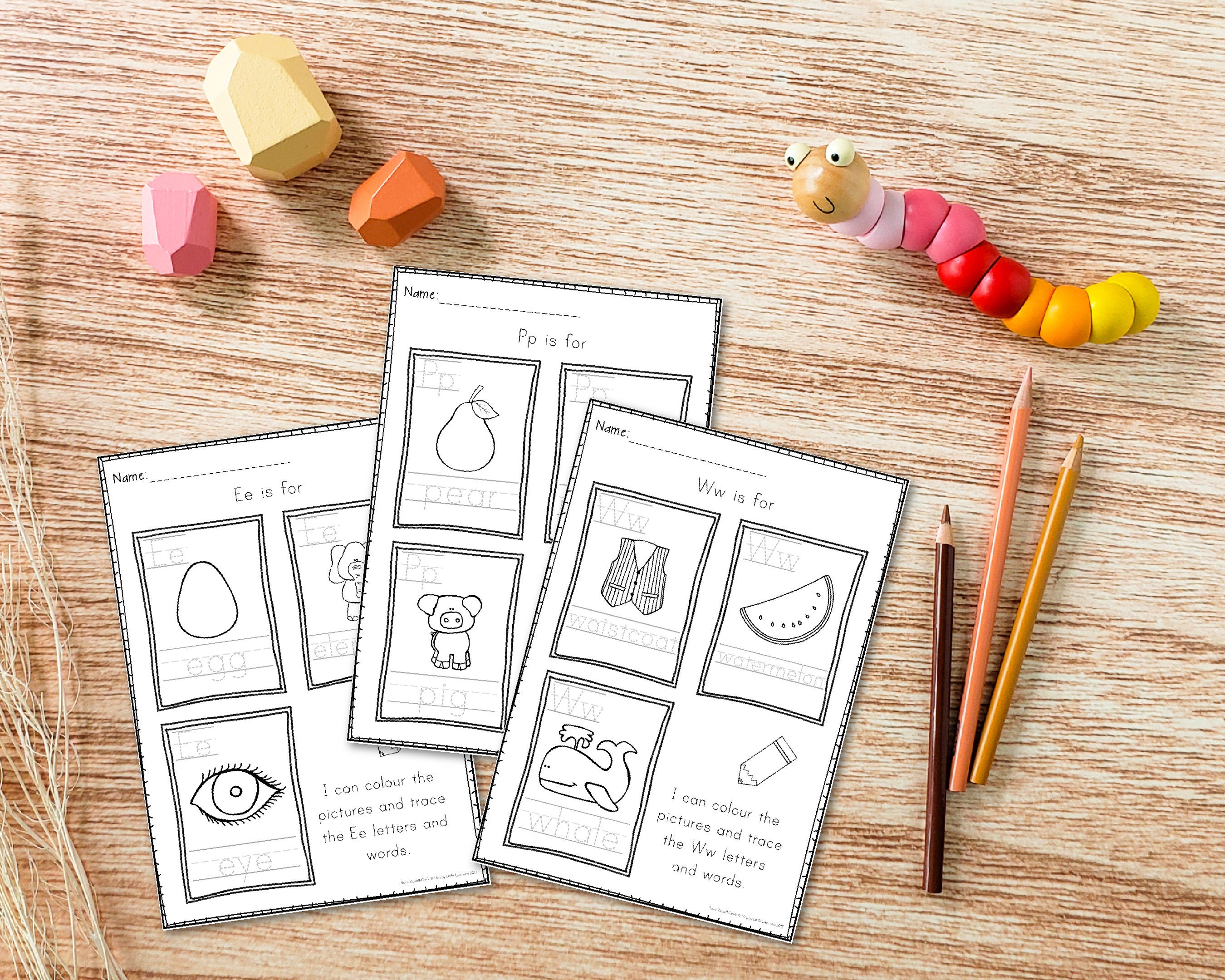 Alphabet Preschool Printables ABC Color and Trace Frames Kids | Etsy