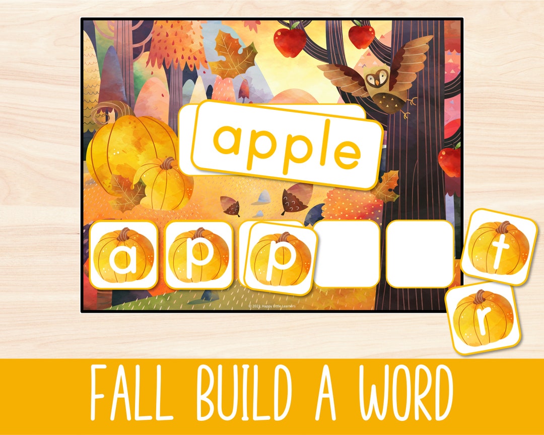 Fall Build A Word, Autumn Pumpkin Letters, Fall Toddler Learning ...