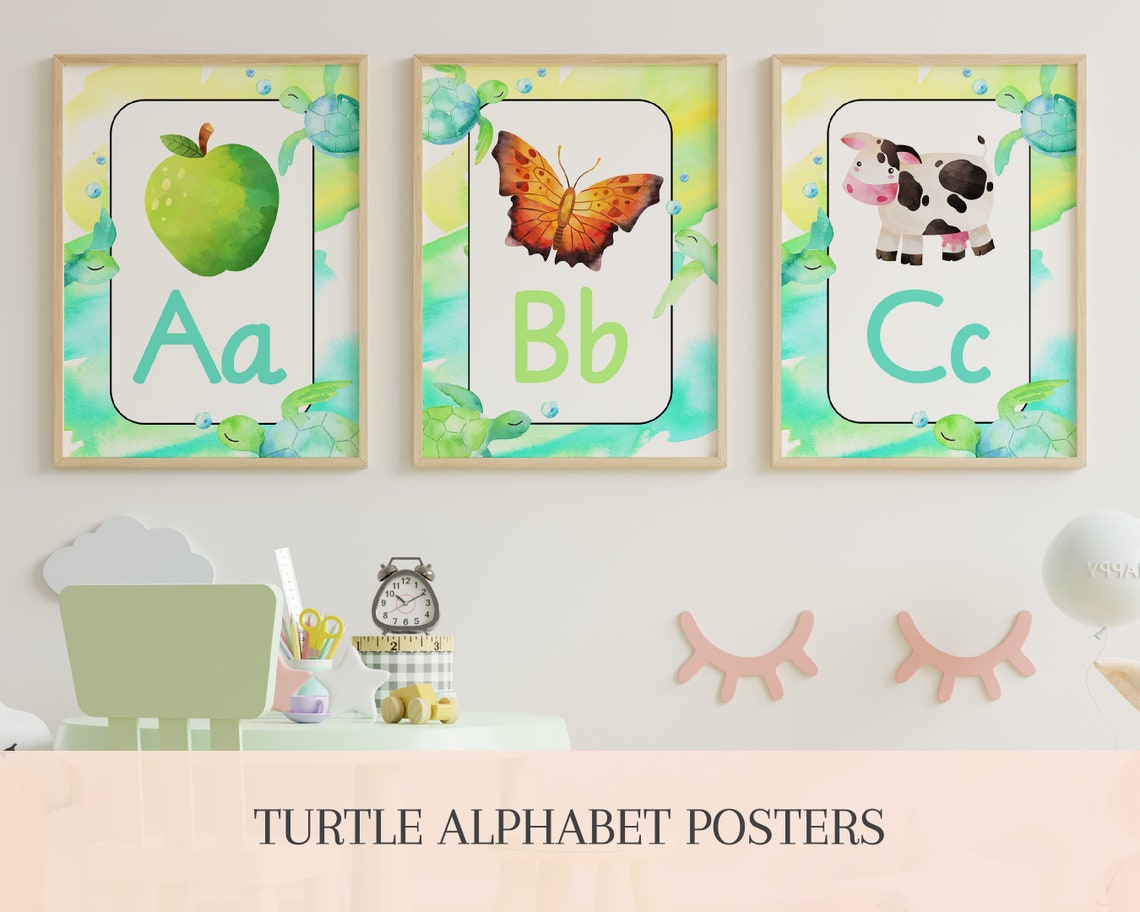 Watercolour Alphabet Preschool Printable Posters, Kindergarten ABC ...