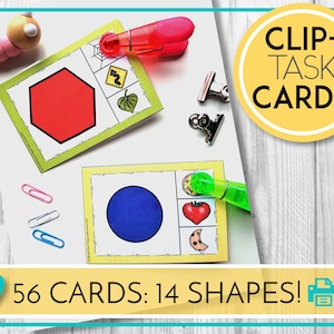 Teaching and Learning Activities. Shapes With Picture Match Clip Cards ...