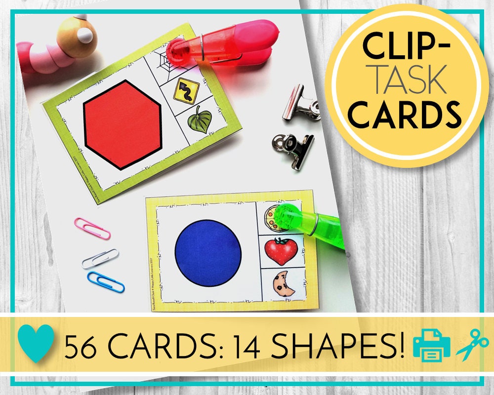 Teaching and Learning Activities. Shapes With Picture Match Clip Cards ...