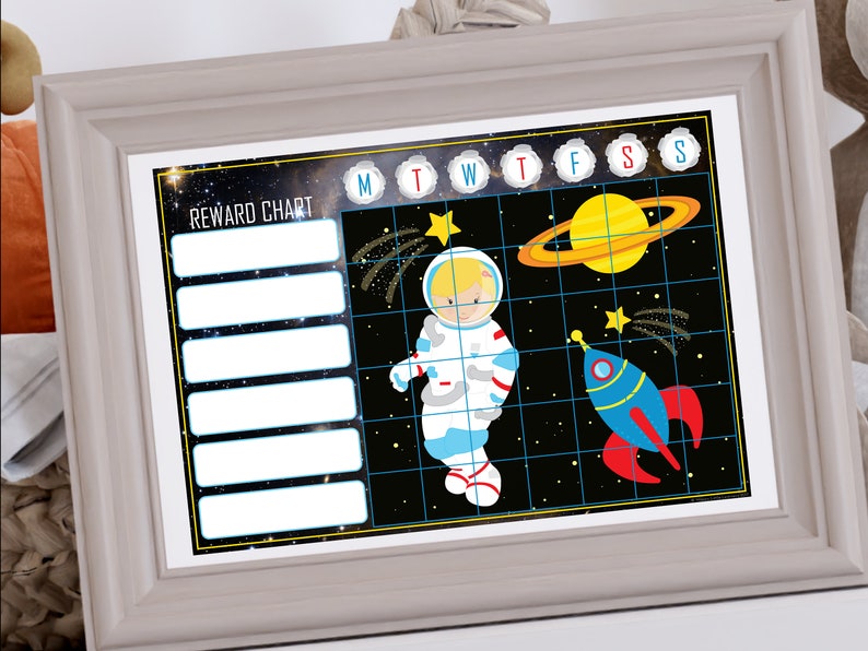 Astronaut Chore Chart | Toddler Reward Chart | Editable Printable ...