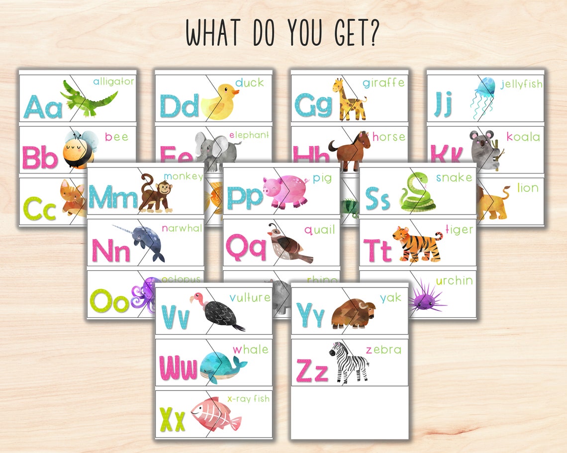 Printable Alphabet Puzzle, Animals ABC Printable Activity, Toddler ...